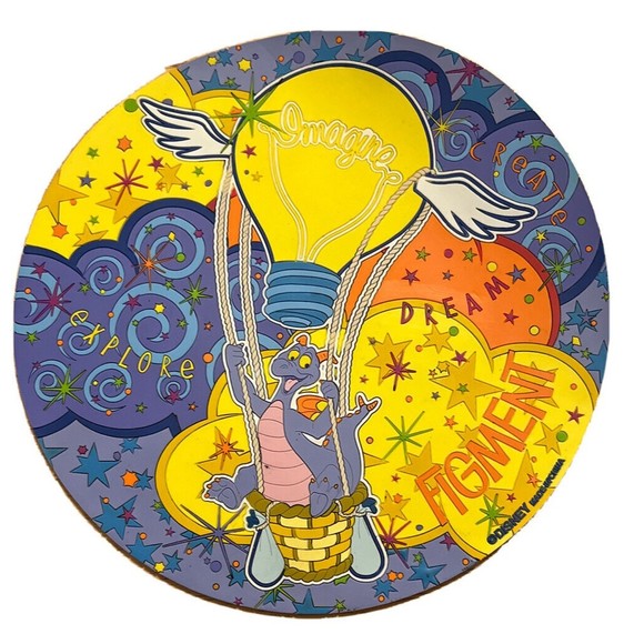 Disney | Office | Disney Epcot Imagine Figment Dragon Mouse Pad Disc ...